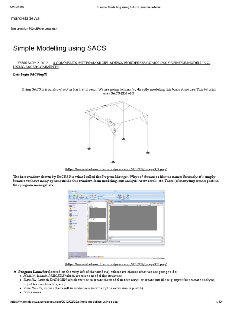 Simple Modelling Using SACS | PDF | Chemical Product Engineering ...