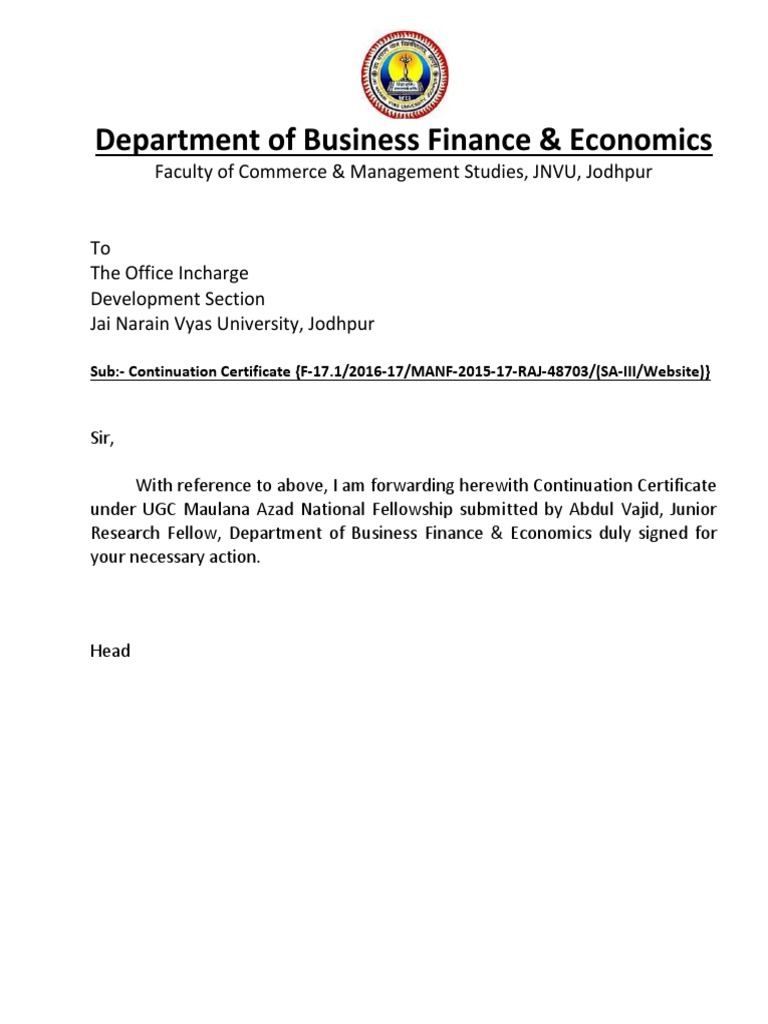 Forwarding Letter Head | PDF