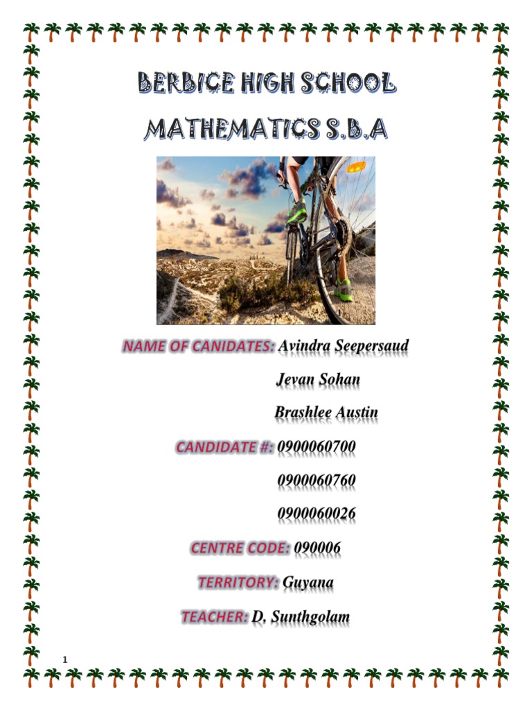 Maths Sba Original | Human Powered Transport | Land Transport