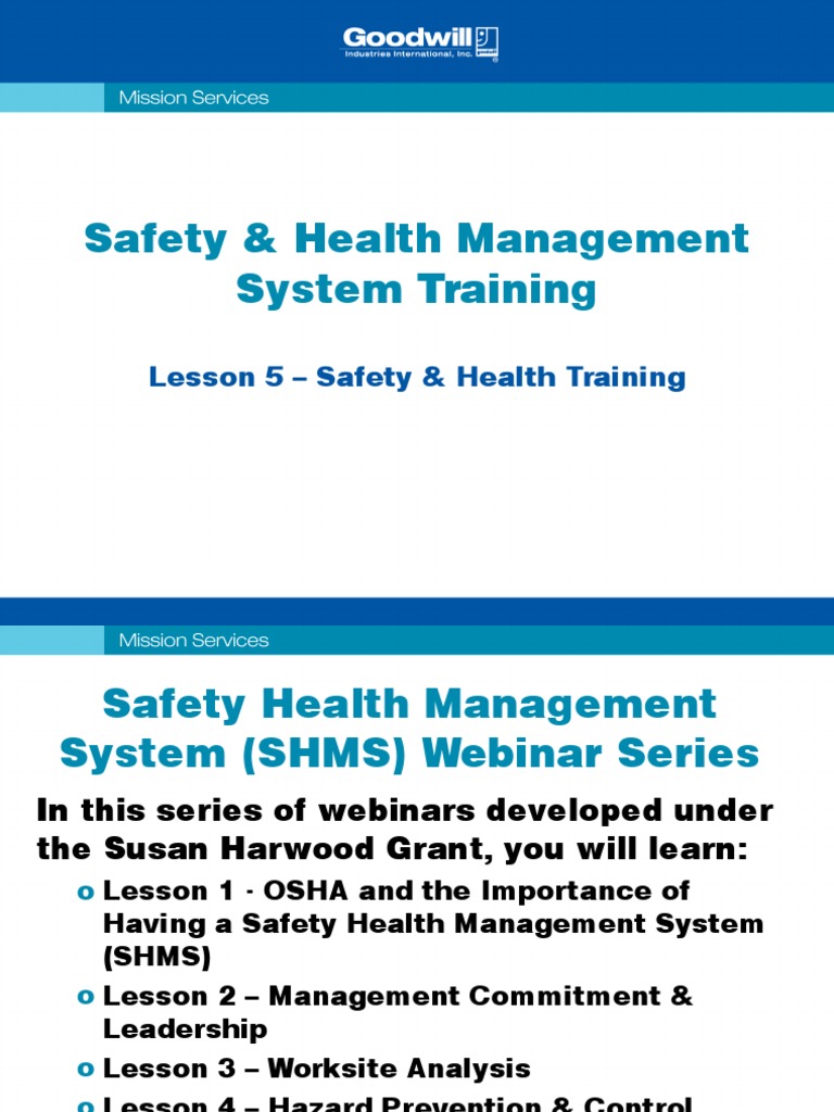 5-Safety Health Training | PDF | Occupational Safety And Health ...