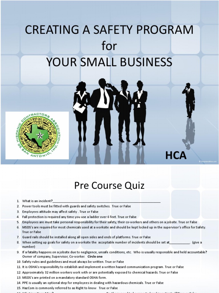 Creating A Safety Program | PDF | Occupational Safety And Health ...