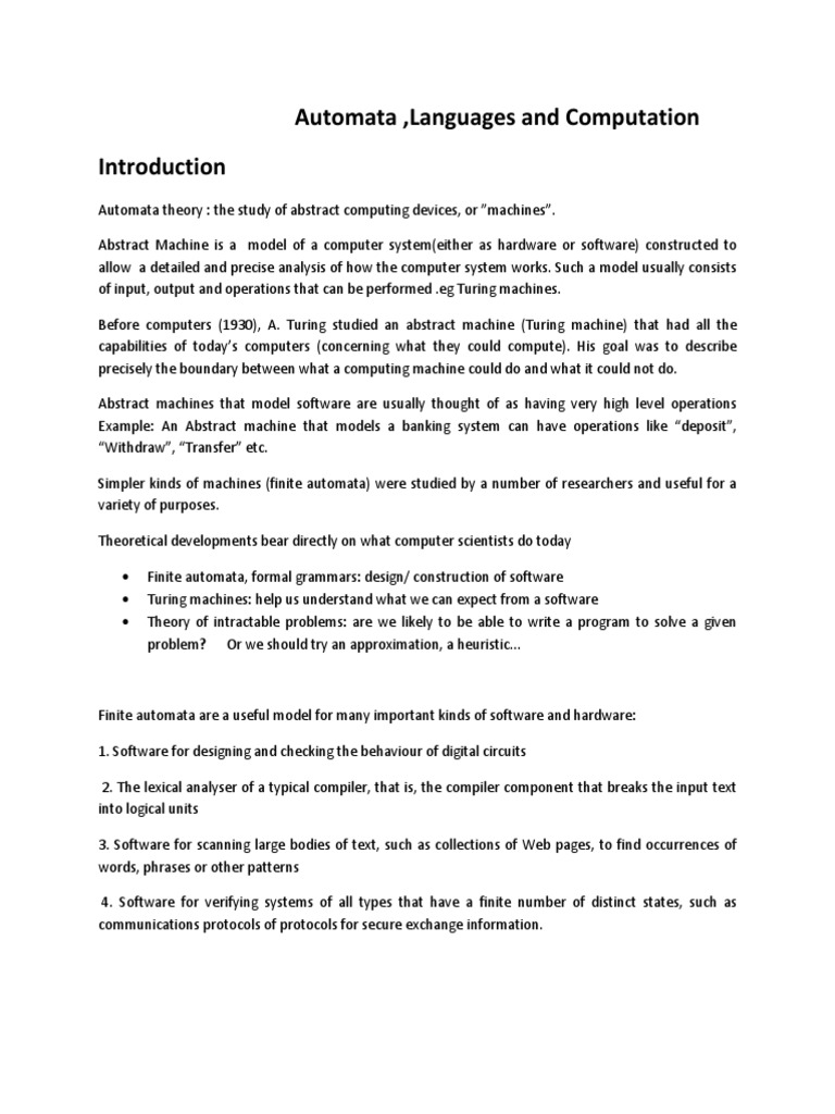 Automata Theory Notes | PDF | Formalism (Deductive) | Teaching Mathematics