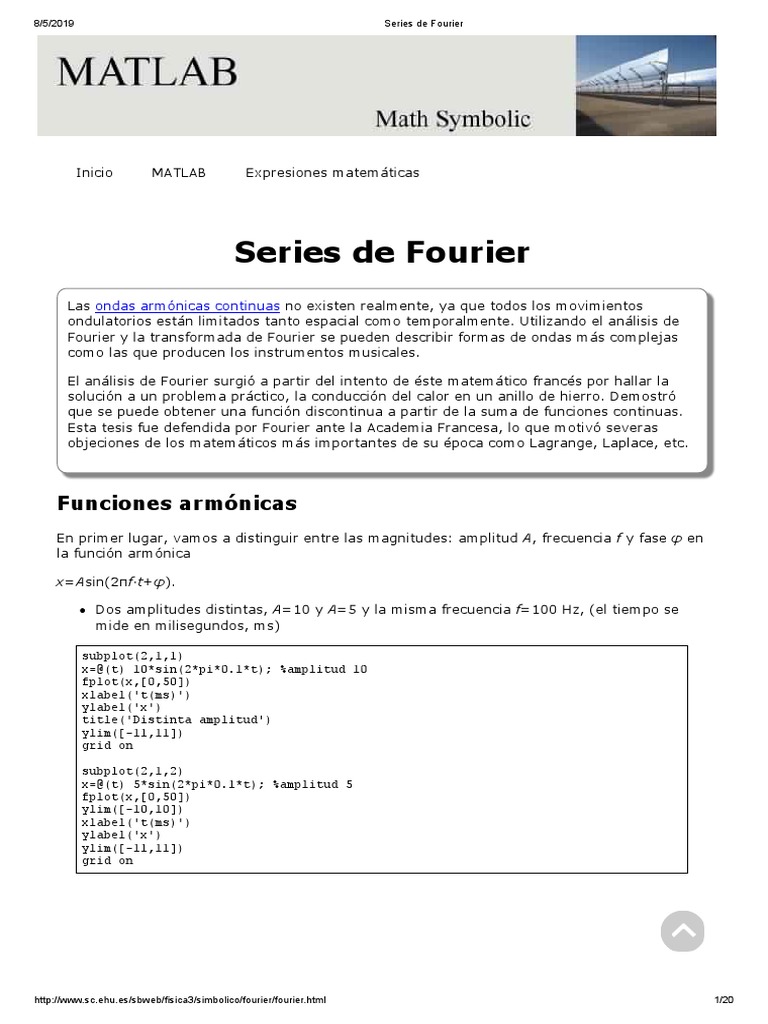 Series de Fourier | PDF | Integral | Series de Fourier