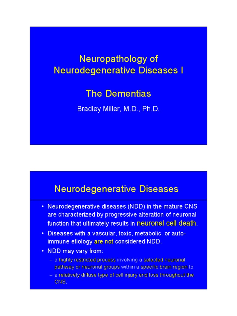 Neuropathological Characterization of Neurodegenerative Diseases ...