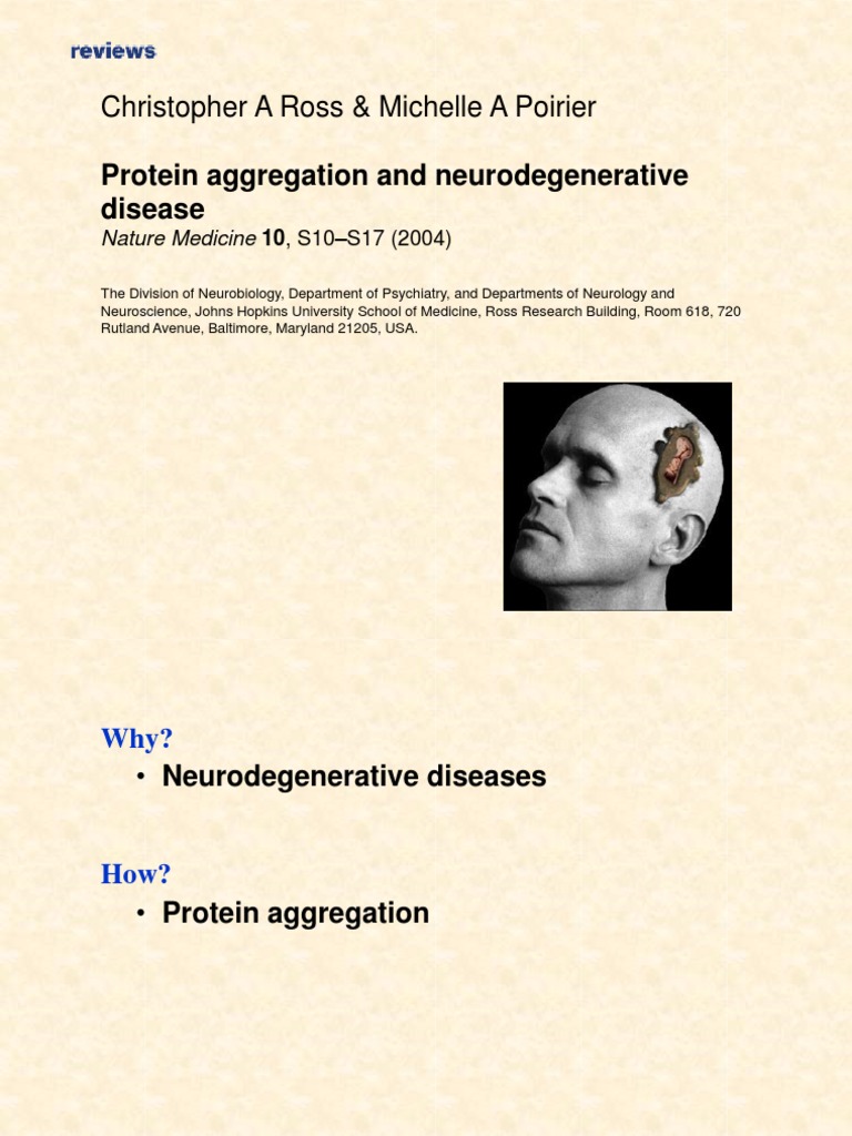 Protein Aggregation and Neurodegenerative Disease | PDF | Protein ...