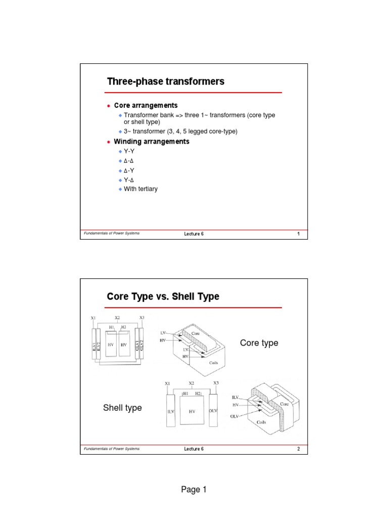 Three-Phase Transformers: Core Arrangements | Download Free PDF ...