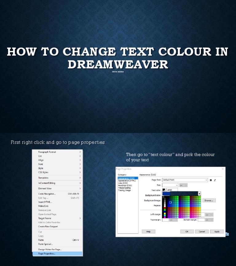 How To Change Text Colour In Dreamweaver PDF