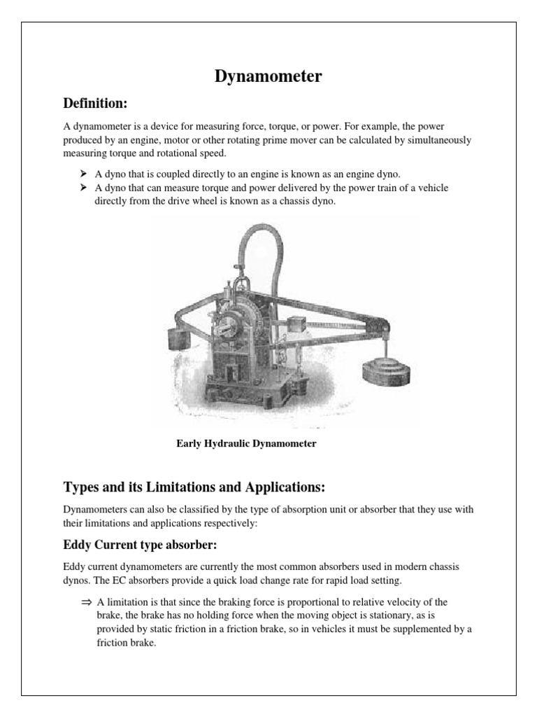 Dynamometer | PDF | Vehicle Parts | Electrical Engineering