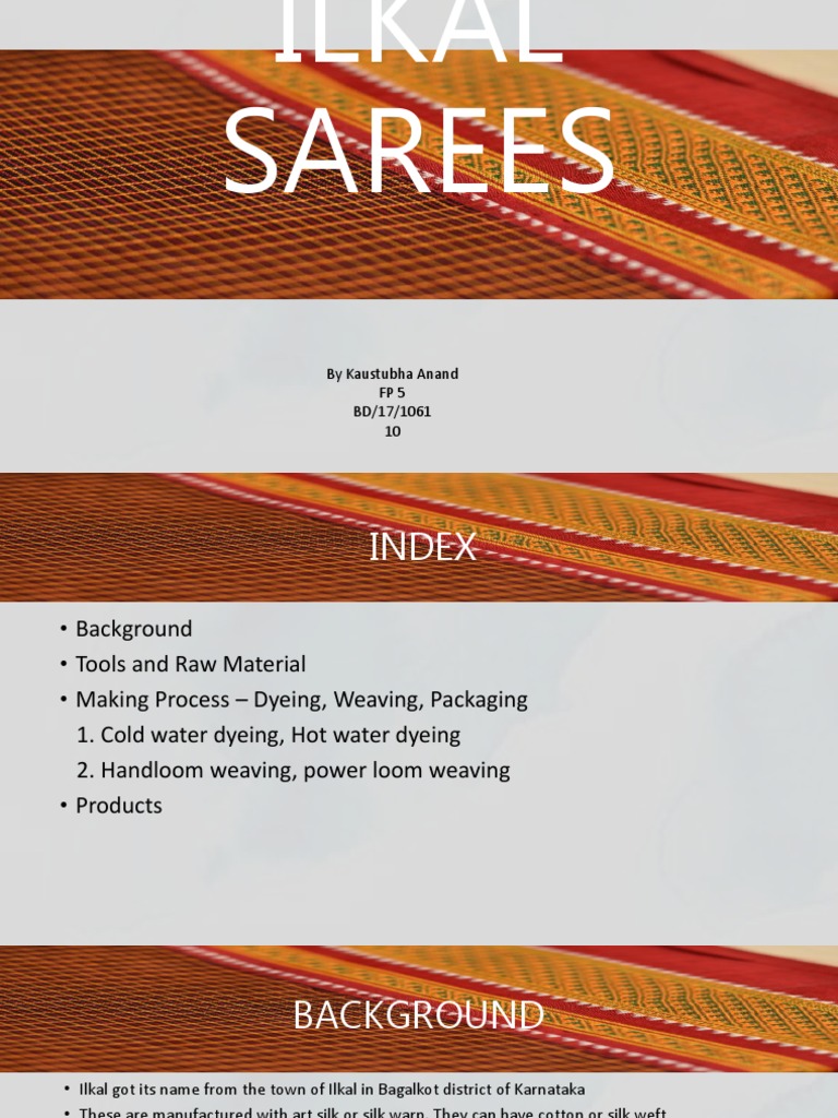 Ilkal Sarees | PDF | Weaving | Loom