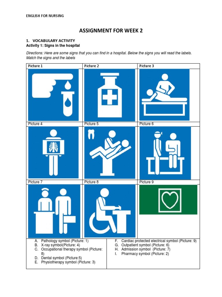 Assignment For Week 2: 1. Vocabulary Activity | PDF | Radiology ...