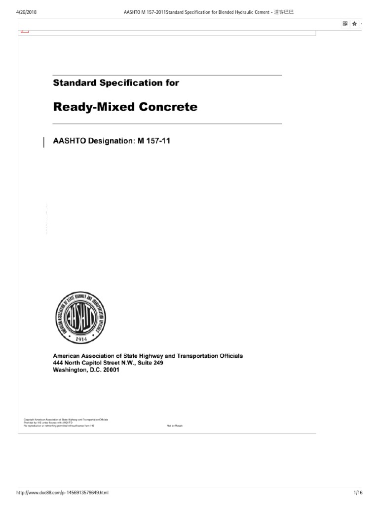 Aashto M 157-2011 | PDF