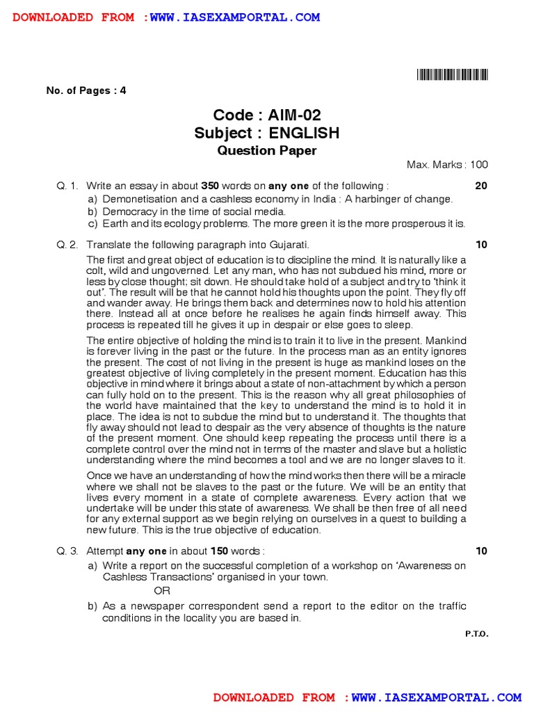 GPSC Paper | PDF | Mind | Vocational Education