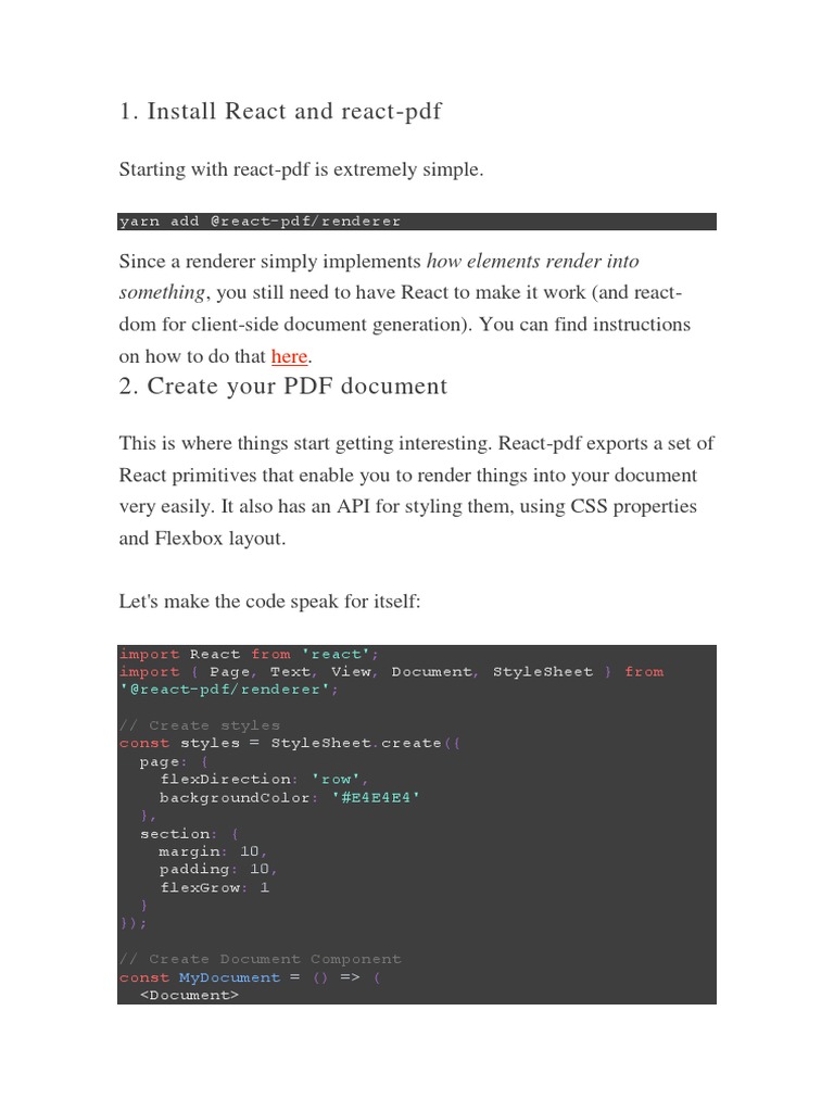 Install React and React-Pdf: Something, You Still Need To Have React To ...