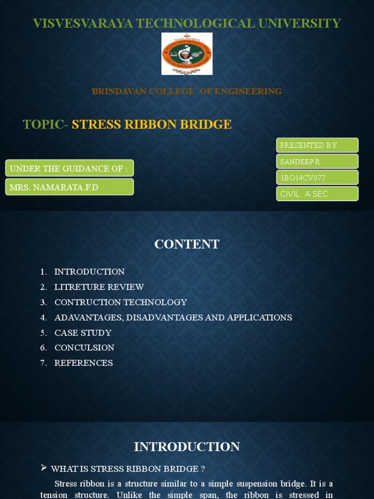 Stress Ribbon Bridge | PDF | Stress (Mechanics) | Bridge