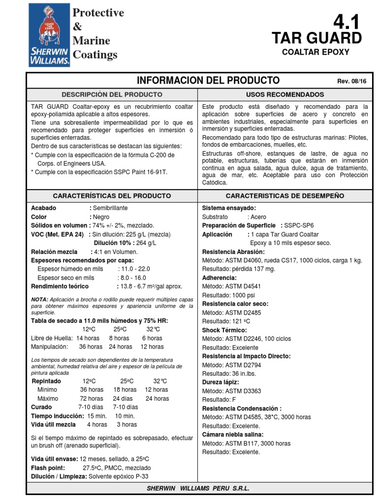 4.1 Tar Guard | PDF | Solvente | Acero