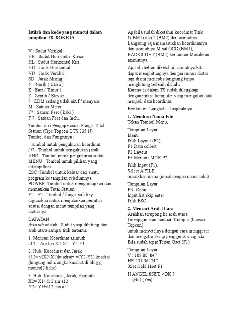 Total Station Sokkia | PDF