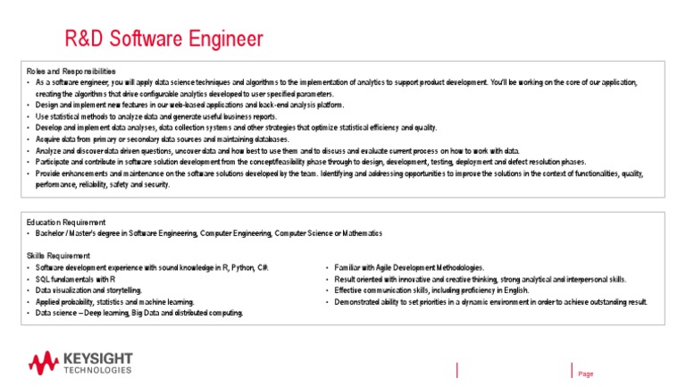 Keysight RND Software Engineer | PDF
