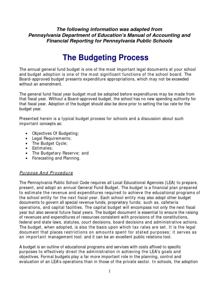 Budgeting Process | PDF | Fund Accounting | Forecasting