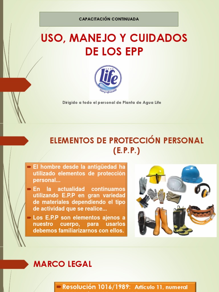 Uso, Manejo y Cuidados de Los Epp | PDF | Naturaleza