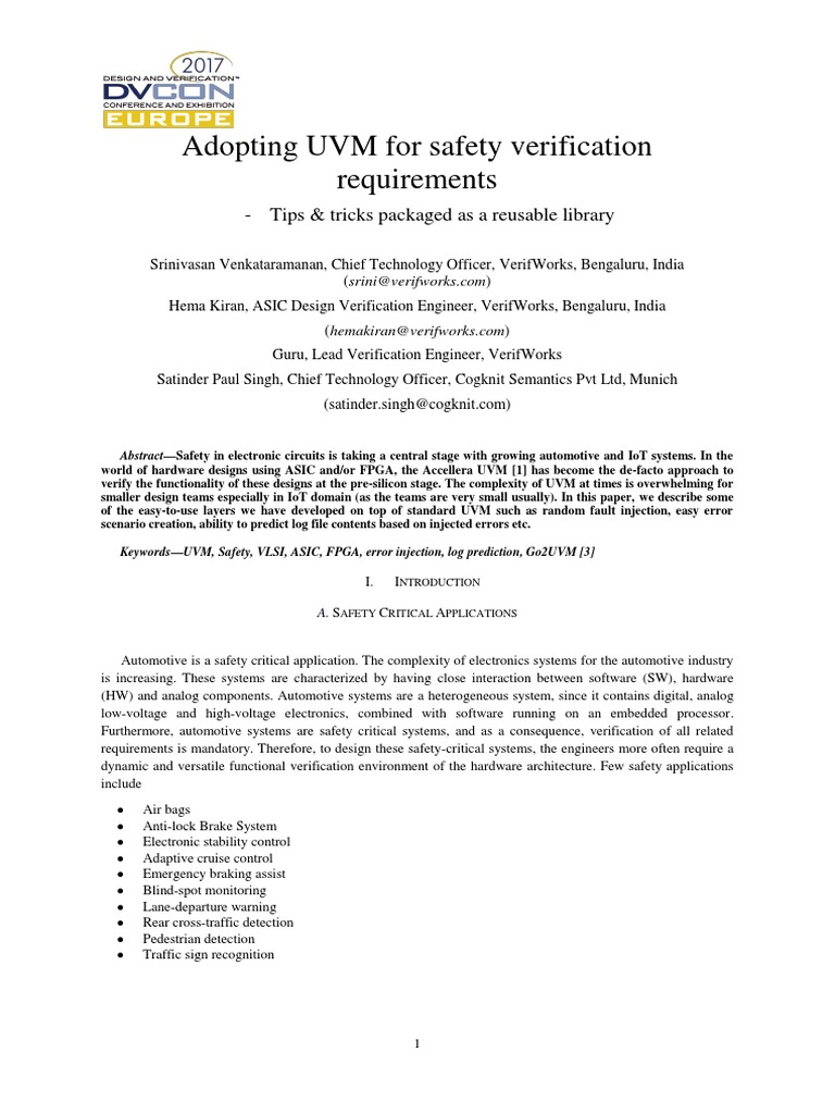 Adopting UVM For Safety Verif Go2UVM DVCon EU-2017 | PDF | Class ...