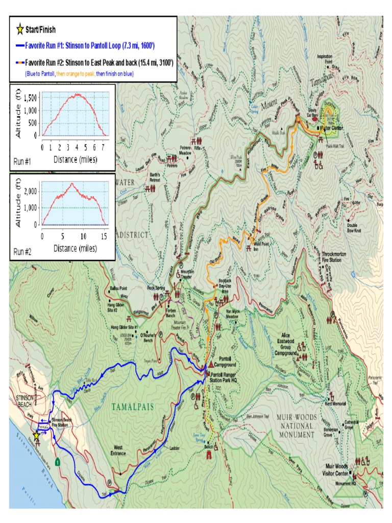 Mount Tam Trail Run Map | PDF