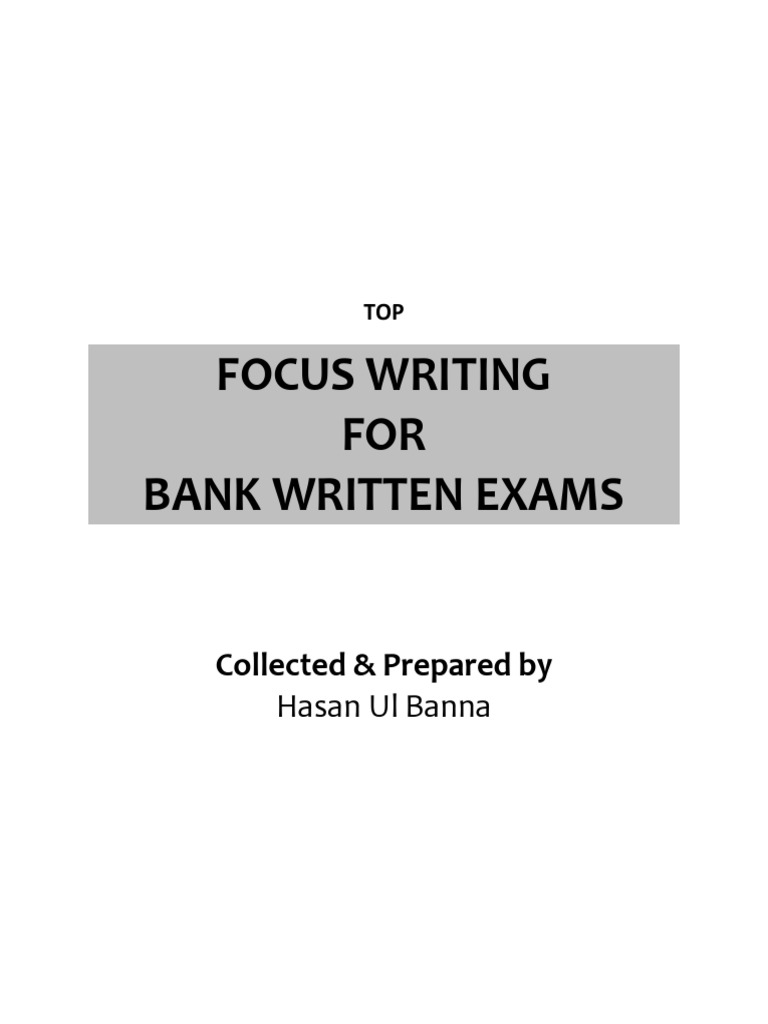 Focus Writing For Bank Written Exams | PDF | Science & Mathematics