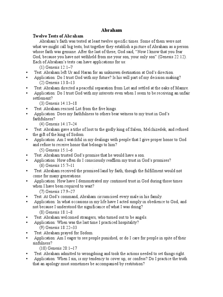 Twelve Tests of Abraham | PDF | Abraham | Laity