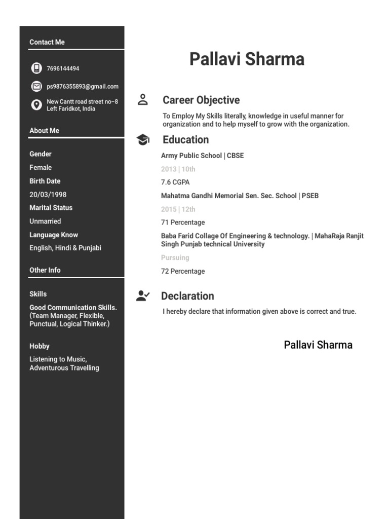 Sunil Resume Format12 | PDF