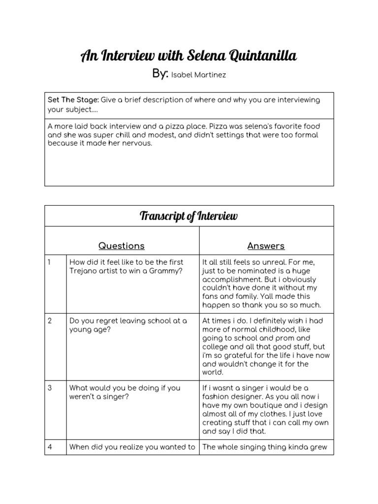 Interview Template | PDF | Music Media | Dance Music