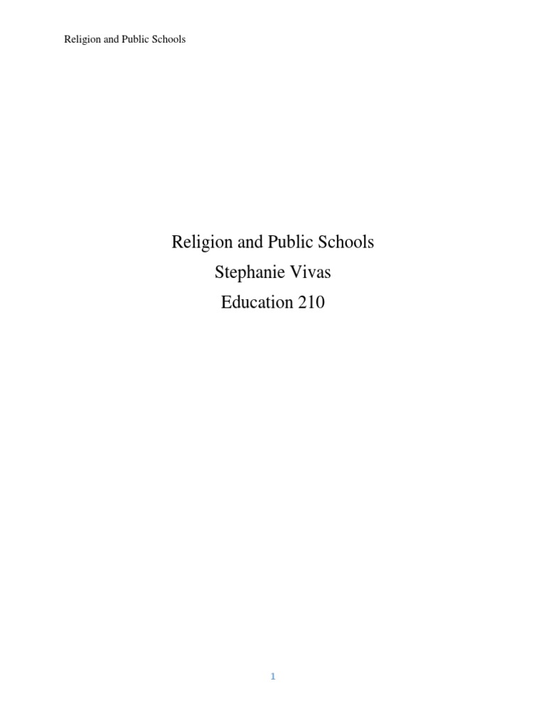 Religion and Public Schools 1 | PDF | Pledge Of Allegiance | First ...