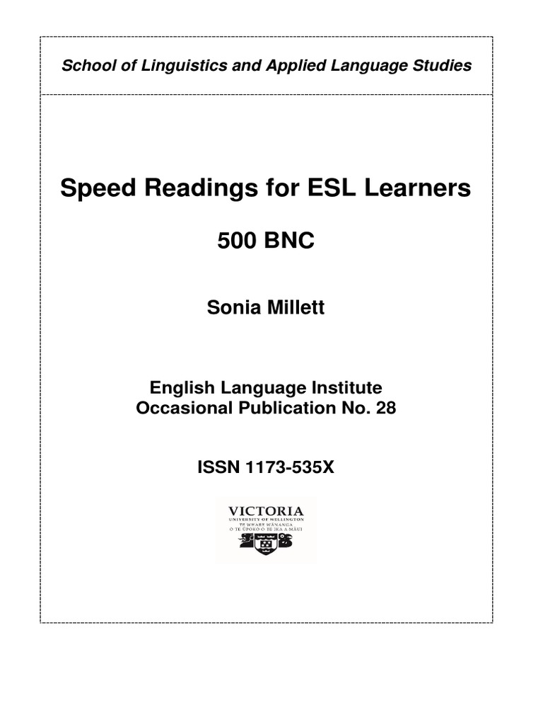 SRs For ESL Learners 500 BNC April 2017 | PDF | Reading (Process ...