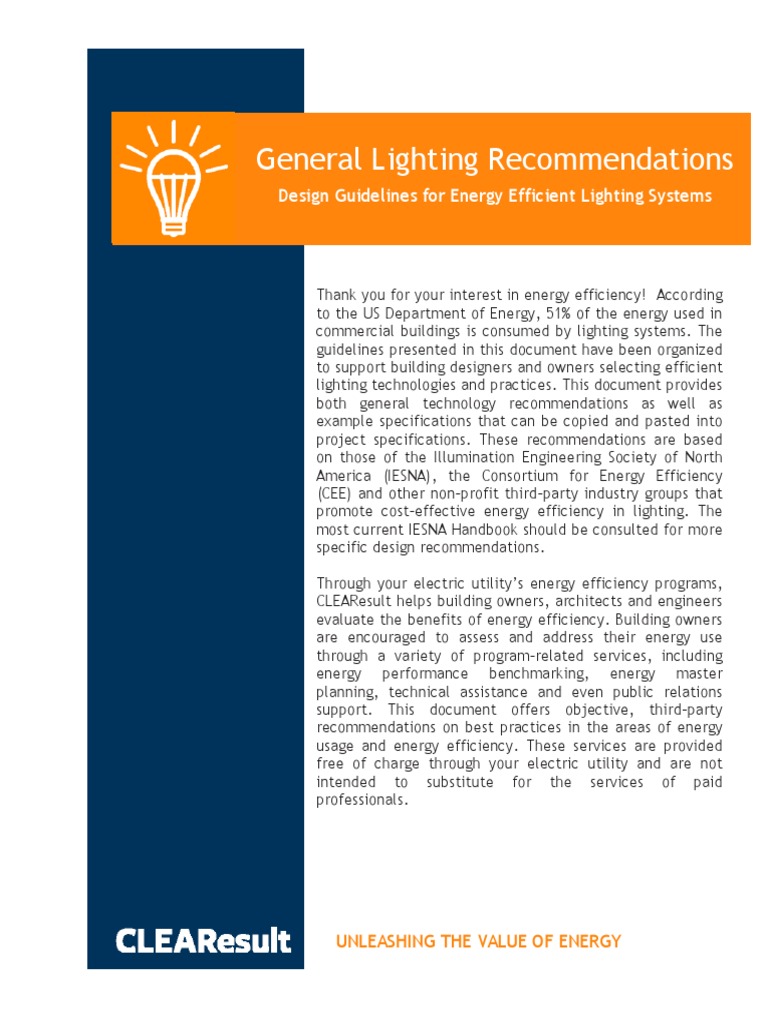 General Lighting Recommendations: Design Guidelines For Energy ...