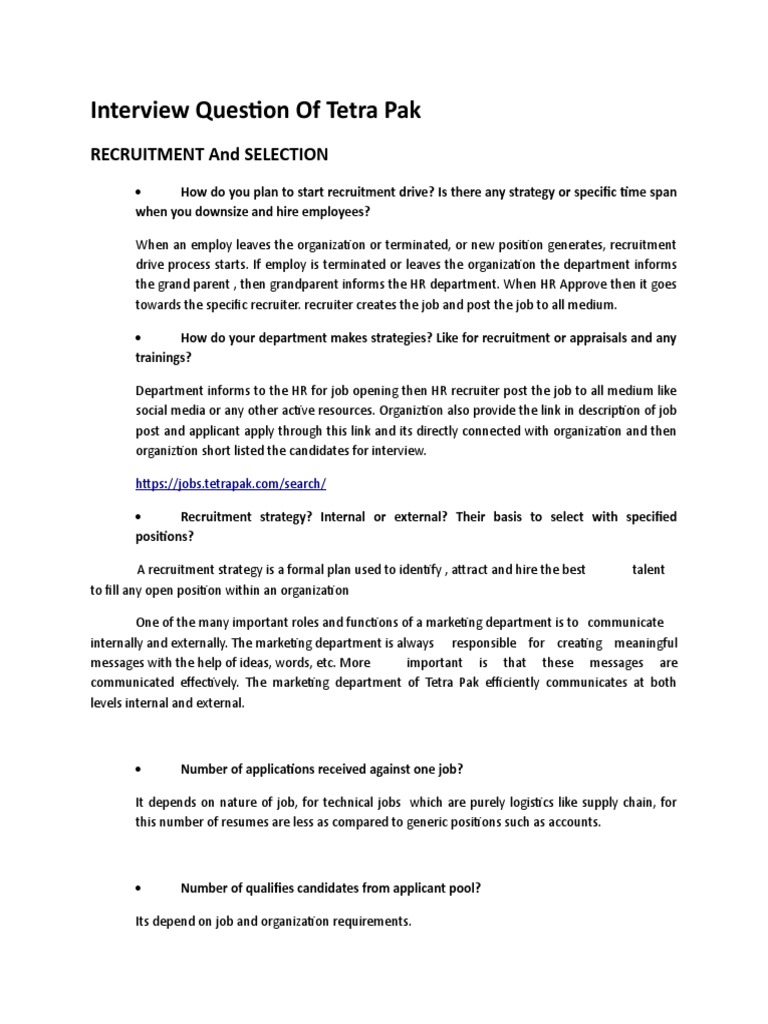 Hrm Interview Question Pdf Recruitment Employment