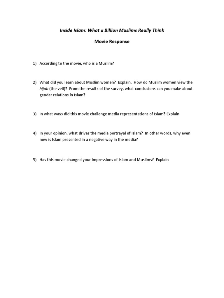 Movie Response To Inside Islam | PDF
