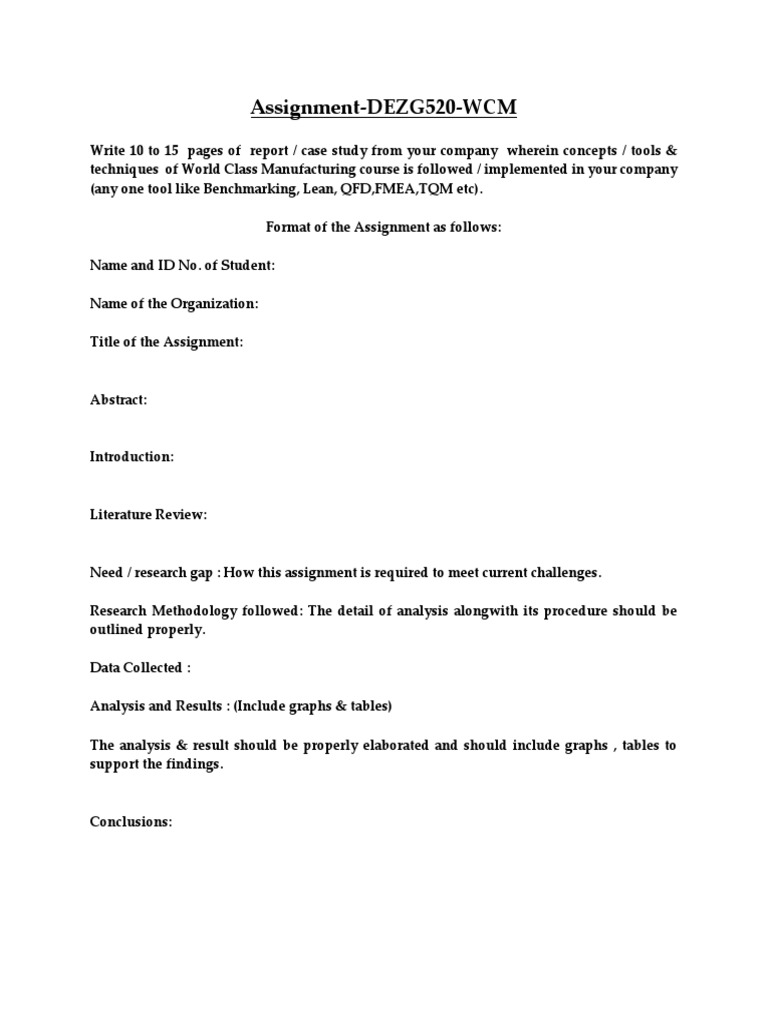 Assigment Format - Dezg520 - WCM | PDF | Career & Growth | Business