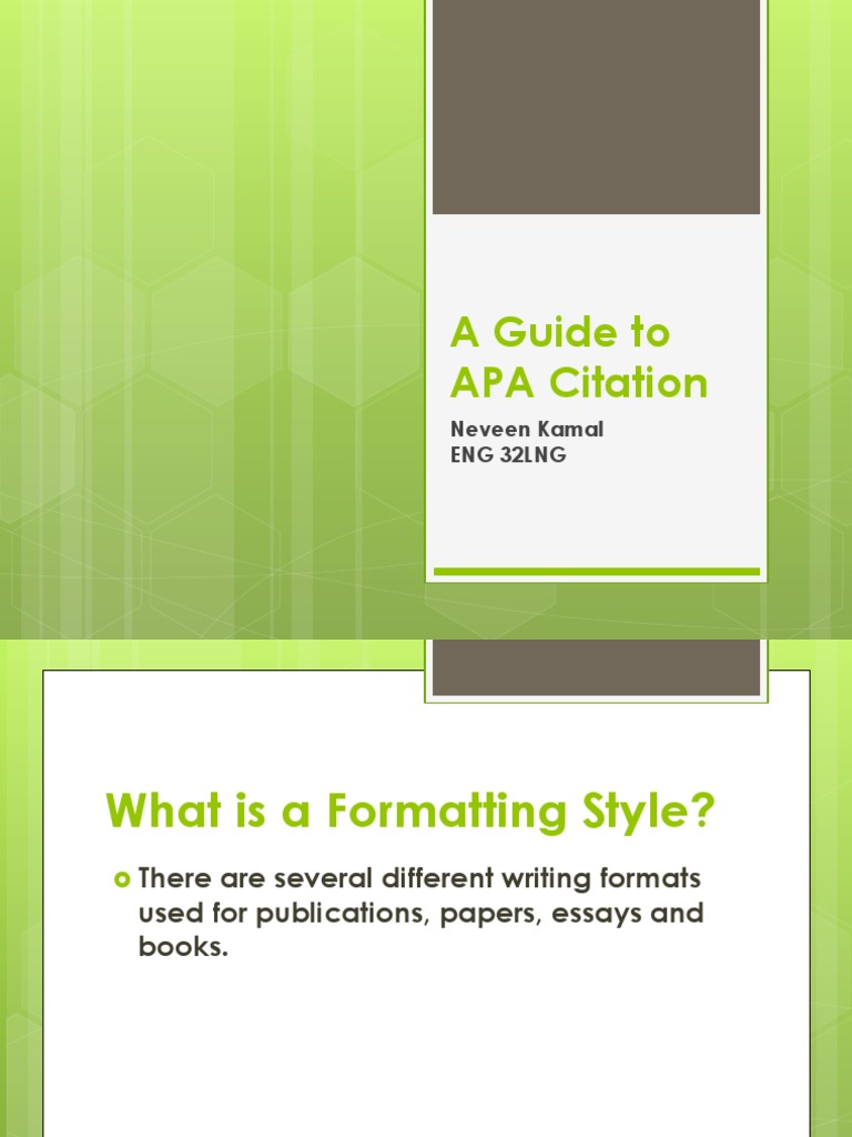 A Guide To APA Citation | PDF | American Psychological Association ...