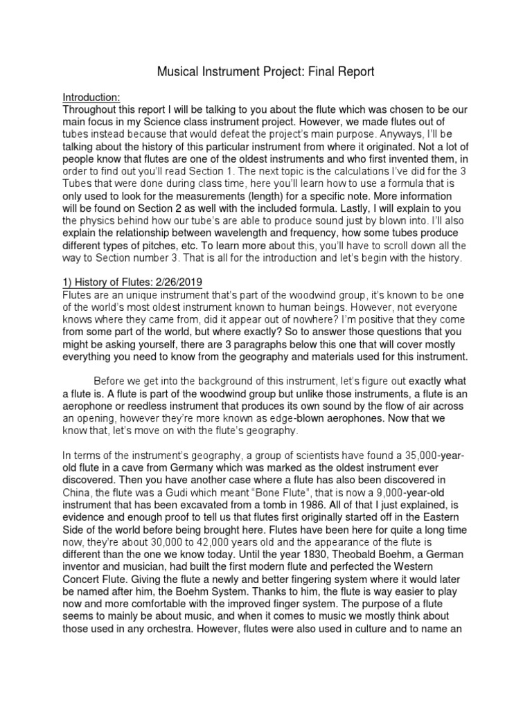 Flute: History and Sound Mechanics | PDF | Flute | Frequency