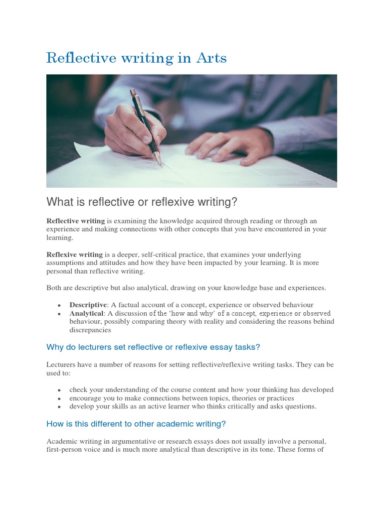 Reflective Writing in Arts | PDF | Essays | Learning