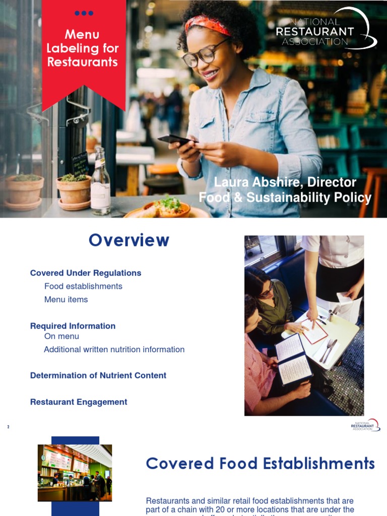 Menu Labeling For Restaurants | PDF | Nutrition Facts Label | Nutrition