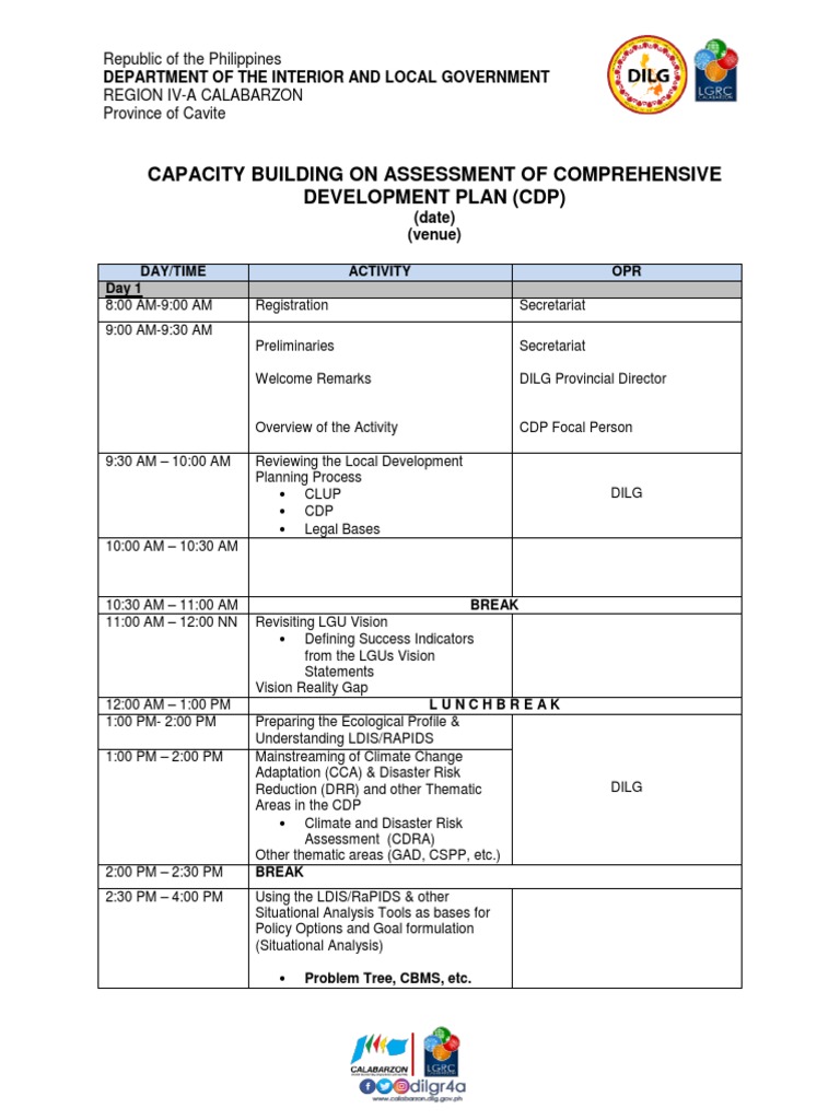 Capacity Building On Assessment of Comprehensive Development Plan (CDP ...