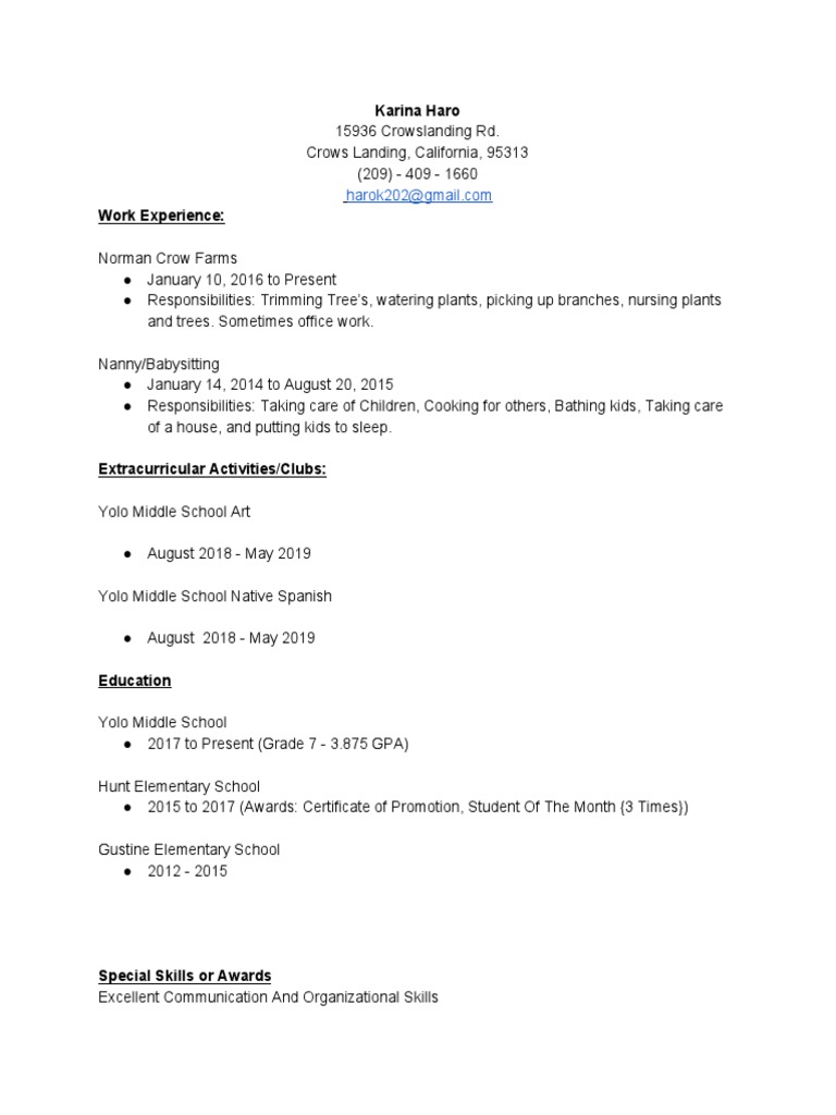 Resume Karina Haro | PDF