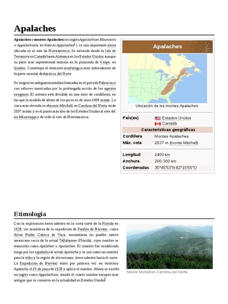 Apalaches | PDF | montañas Apalaches | Geología