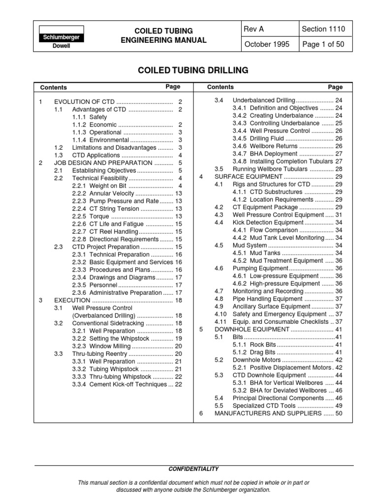 Coiled Tubing Engineering Manual PDF | PDF | Oil Well | Casing (Borehole)