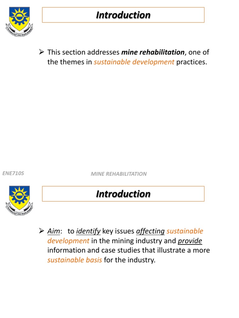 Mine Rehabilitation Strategies and Compliance | PDF | Sustainability ...