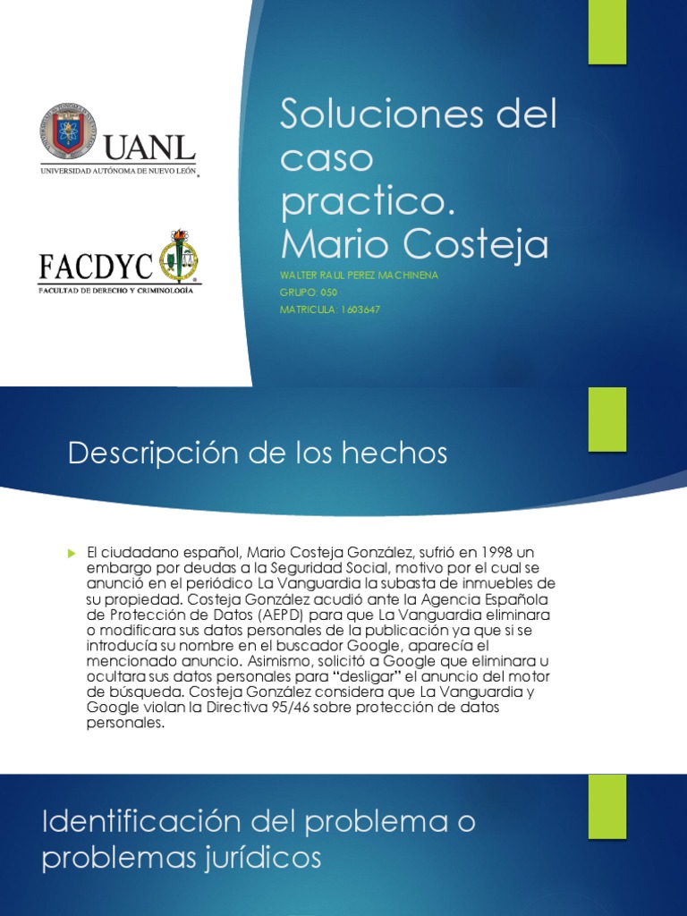 Derecho al Olvido: Caso Costeja | PDF | Privacidad de la información ...
