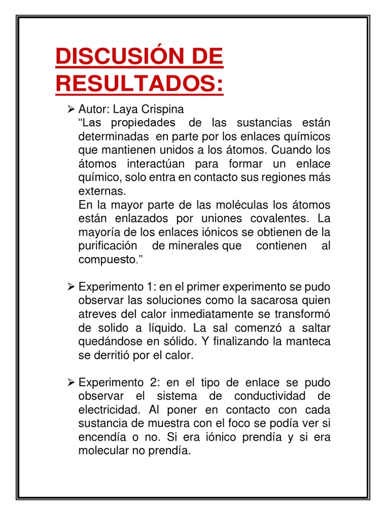 Discusión de Resultados | PDF