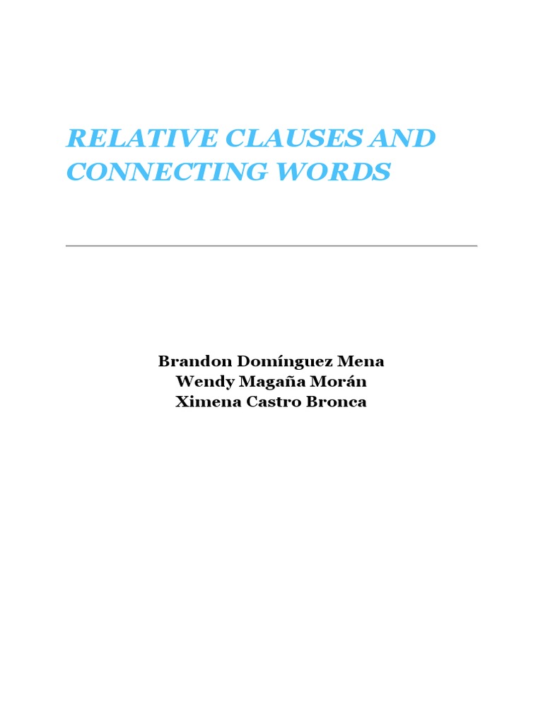 Relative Clauses and Connecting Words | PDF | Clause | Adjective