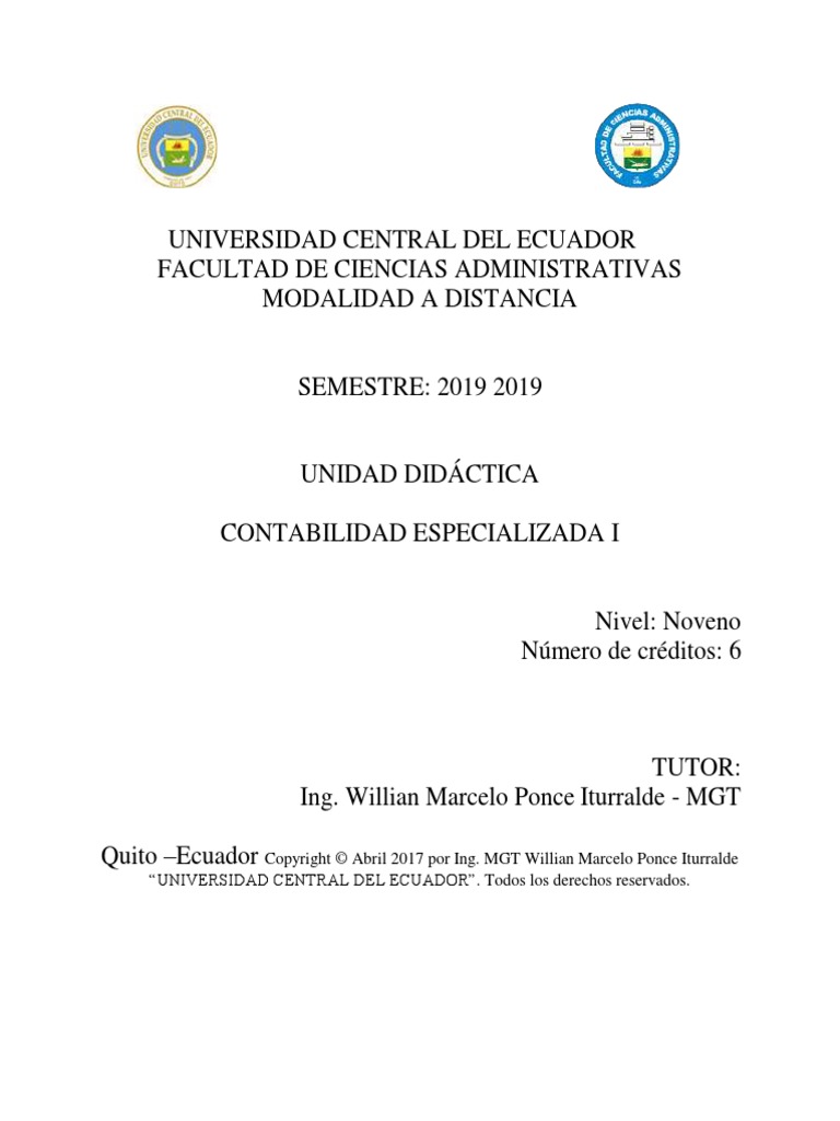 Unidad Didáctica Contabilidad Especializada 1 | PDF | Pequeñas y medianas empresas | Contabilidad