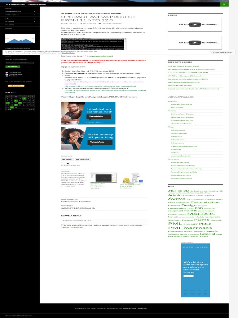 Upgrade Aveva Project From 11.6 To 12.0 - 3D Software Customization | PDF | Internet Forum ...