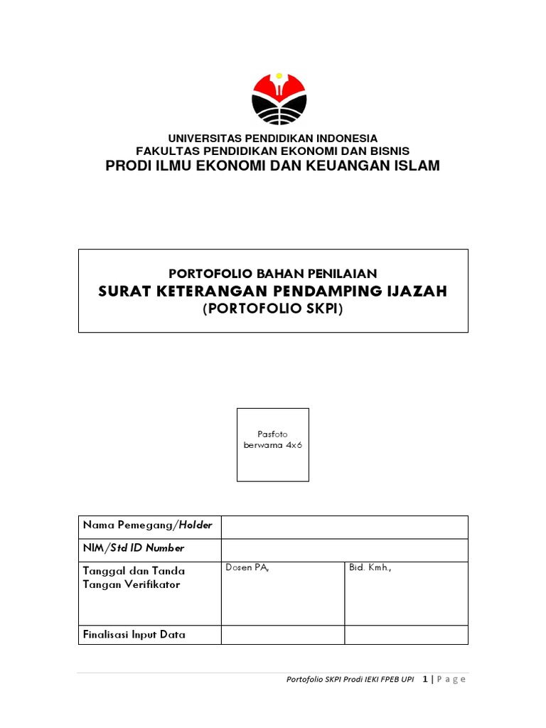 Portofolio SKPI Prodi IEKI UPI | PDF